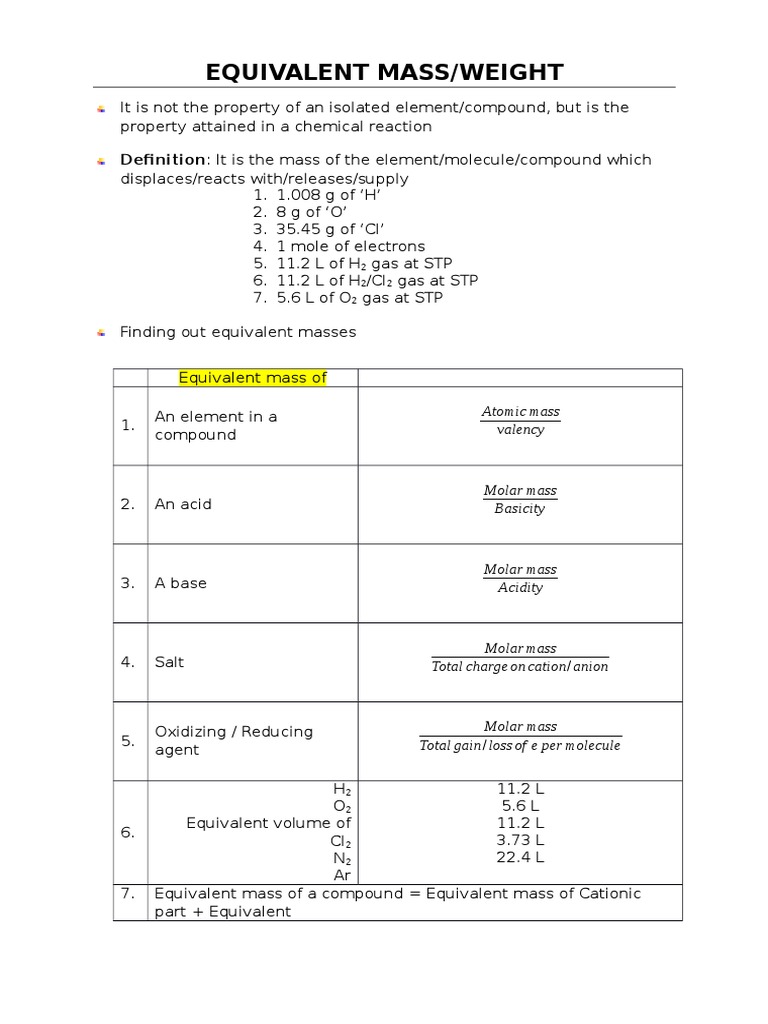 Equivalent Mass | PDF | Wellness | Science & Mathematics