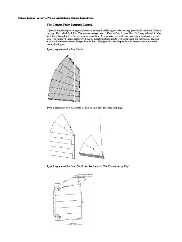 Junk Sails Types and Rigging | PDF | Sail | Boats