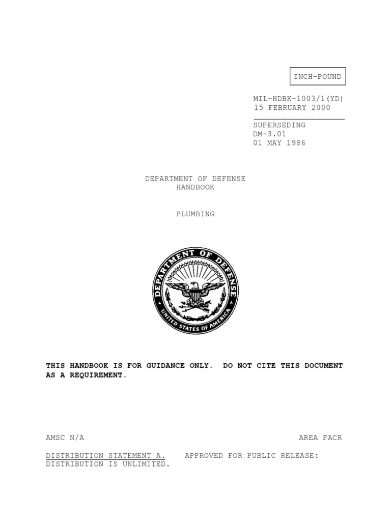 Plumbing - Dod Mil-Hdbk 1003-1 | PDF | Hvac | Water Heating
