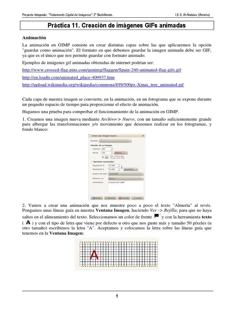 Práctica 11 - Creación de GIFs Animados 2015-2016 PDF | PDF | Animación ...