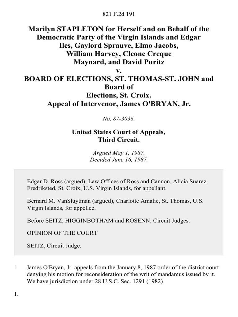 Virgin Islands Election Ballot Appeal | PDF | Voting | Electoral ...
