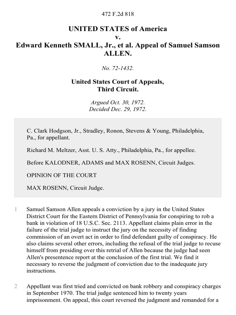 United States v. Edward Kenneth Small, Jr. Appeal of Samuel Samson ...