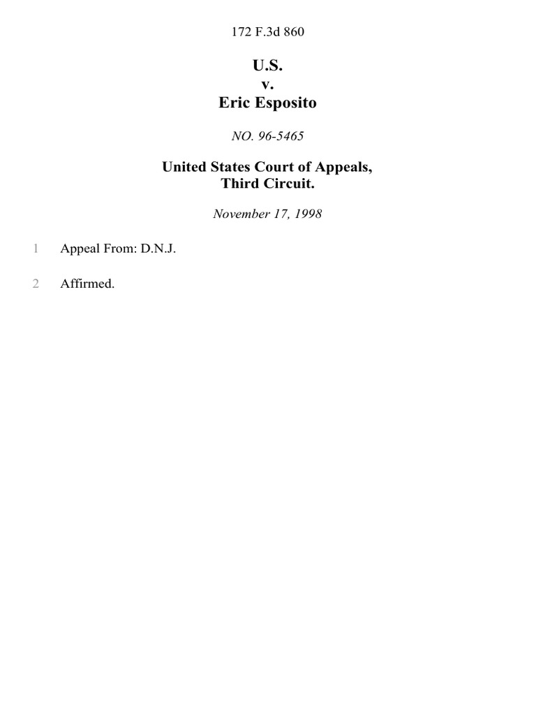 United States v. Eric Esposito, 172 F.3d 860, 3rd Cir. (1998) | PDF