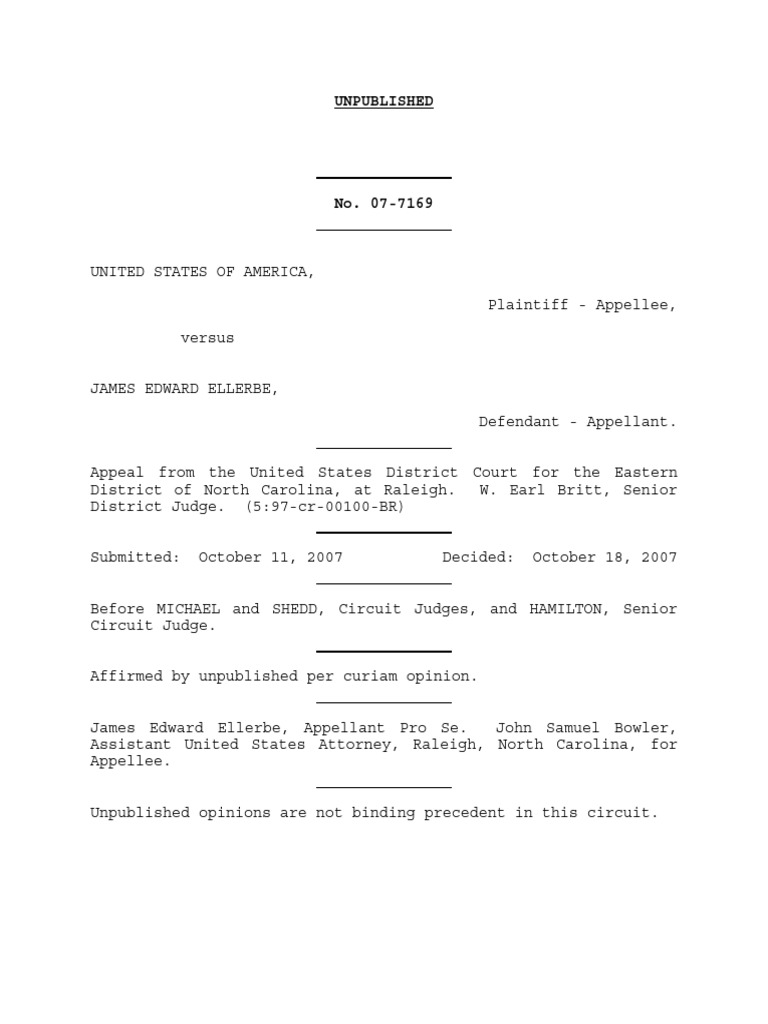 United States v. Ellerbe, 4th Cir. (2007) | PDF