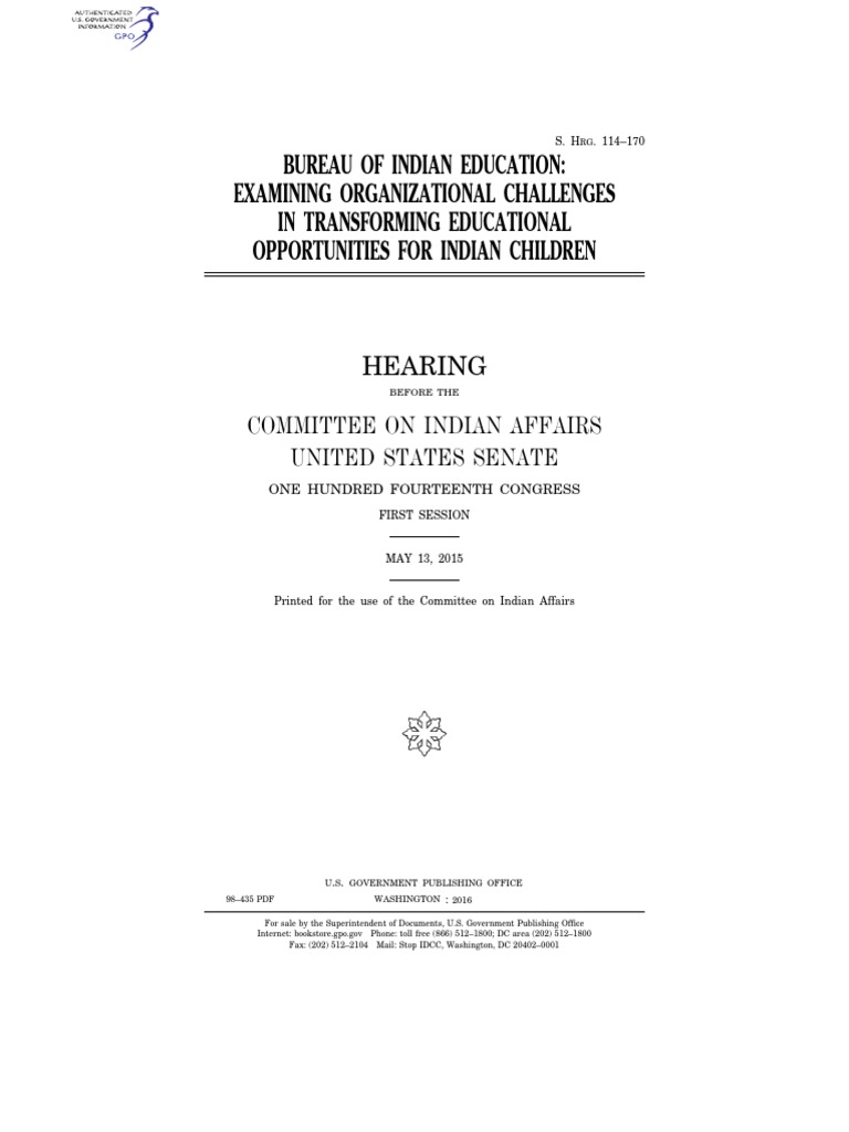 Bureau of Indian Education: Examining Organizational Challenges in ...