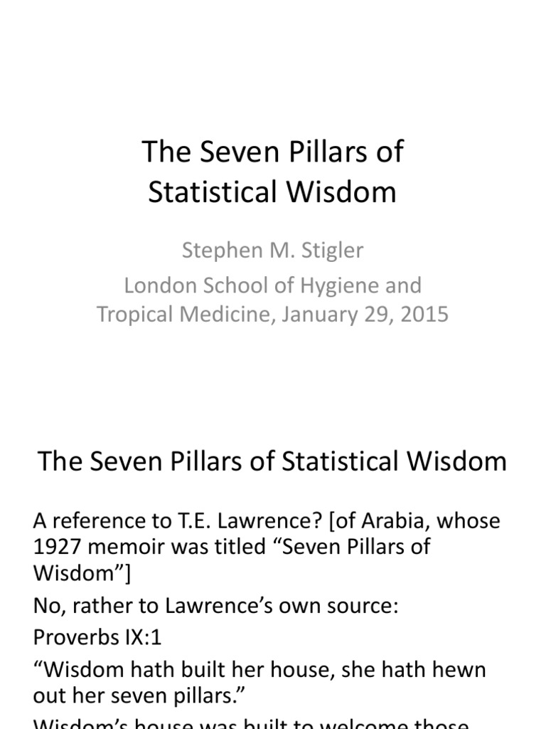 7 Pillars of Stat Wisdom PDF | PDF | Analysis Of Variance | Regression ...