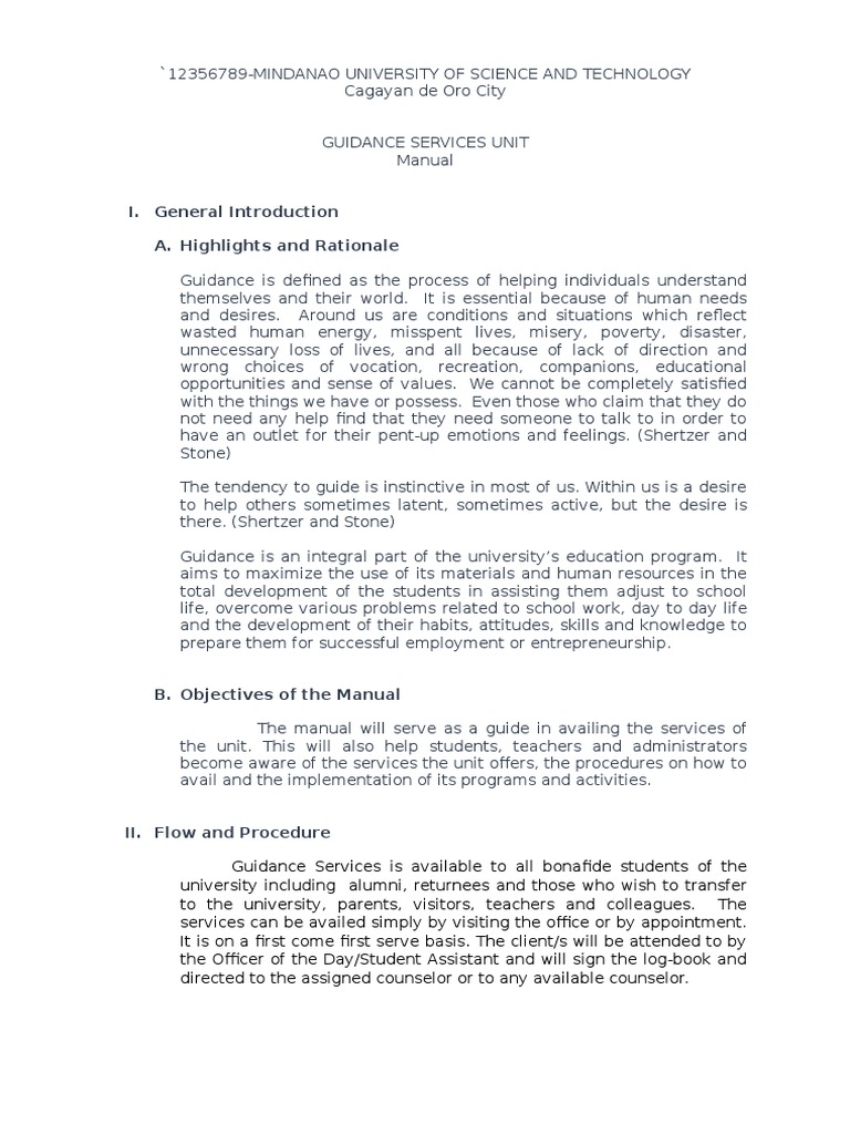 Guidance Manual - FINAL | PDF | School Counselor | Evaluation