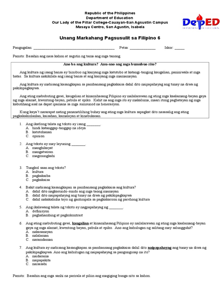 Filipino 6 | PDF