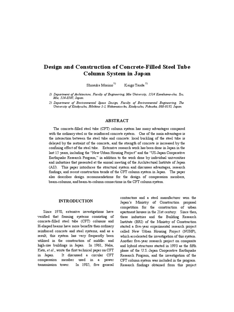 Design and Construction of Concrete-Filled Steel Tube Column System in ...
