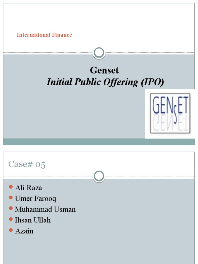 Genset's IPO Considerations and Strategy | PDF | American Depositary ...
