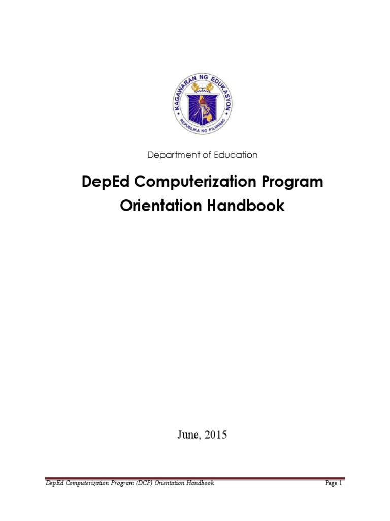 Deped Computerization Program Orientation Handbook: June, 2015 | PDF ...
