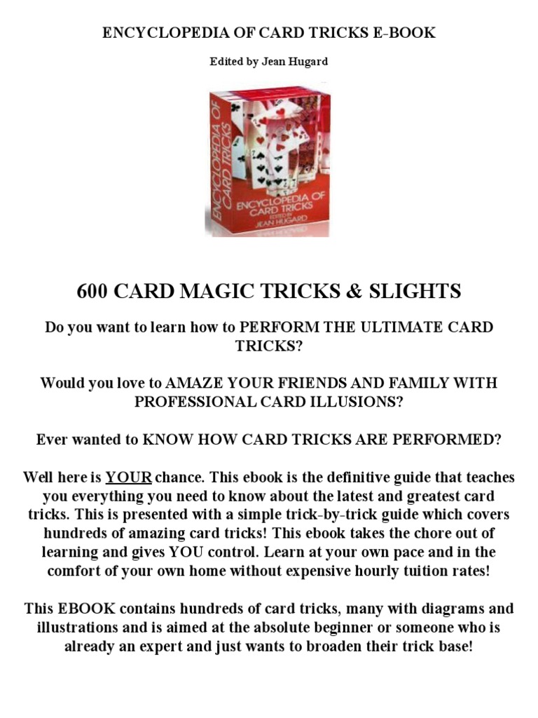 Ultimate Card Tricks Encyclopedia | PDF | Magic (Illusion) | Circus Skills