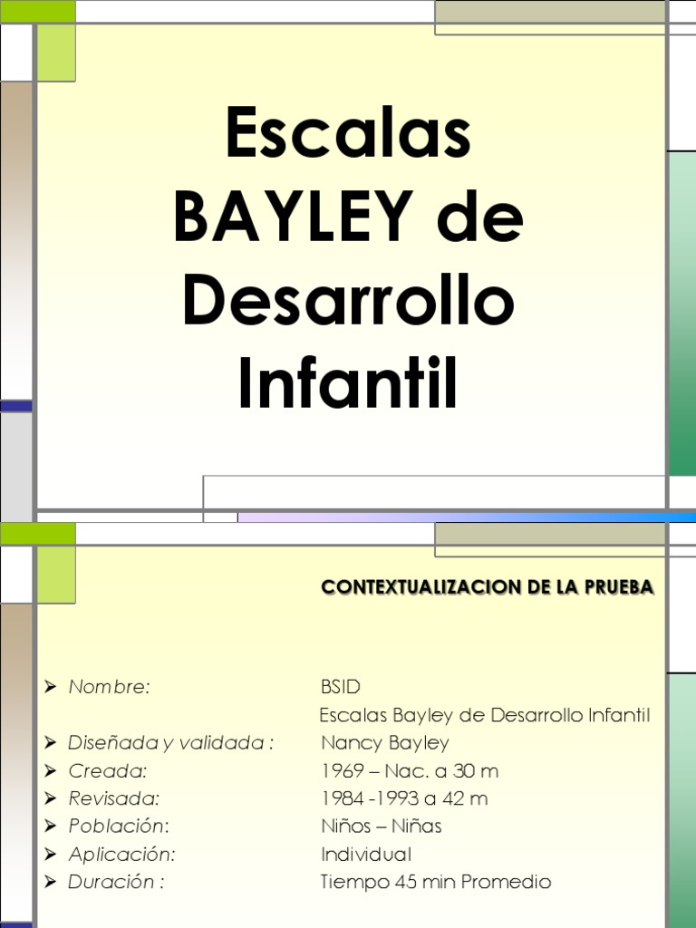 (BSID) Escalas Bayley de Desarrollo Infantil | Ciencias del ...