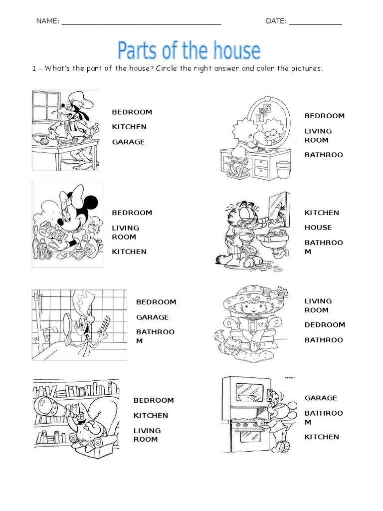 House Parts Activity for Kids | PDF
