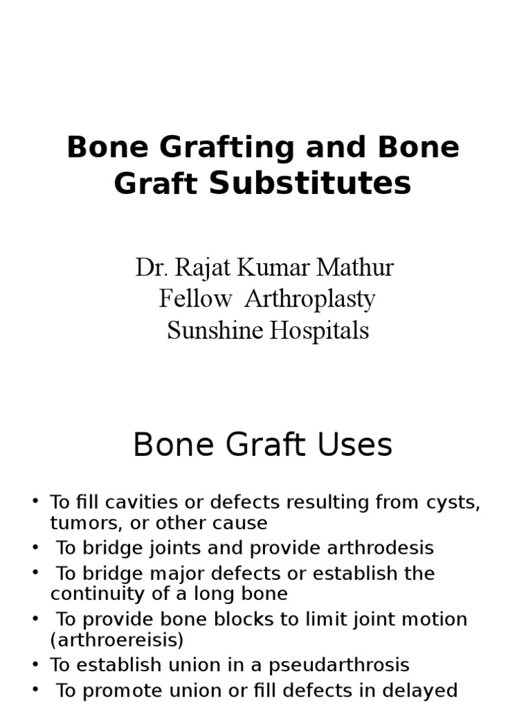 Bone Grafts and Substitutes | PDF | Bone | Osteoblast