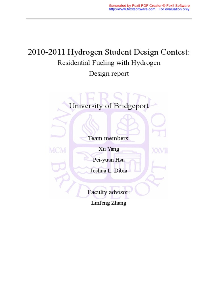 Hydrogen Student Design Contest Residential Fueling With Hydrogen ...