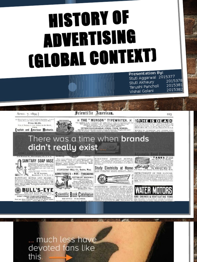 Global Advertising History Overview | PDF | Advertising | Mass Media