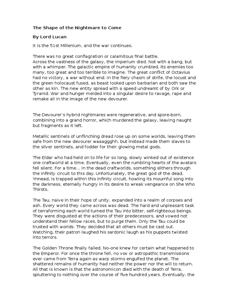 The Shape of The Nightmare To Come | PDF | Armed Conflict | Unrest
