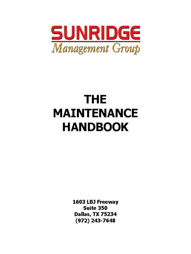 The Maintenance Handbook | PDF | Housekeeping | Housing Discrimination ...