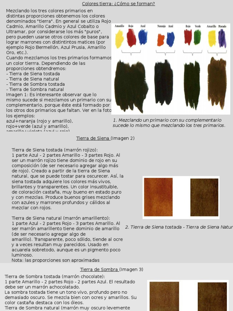Formación de Colores Tierra en Pintura | PDF | marrón | Color
