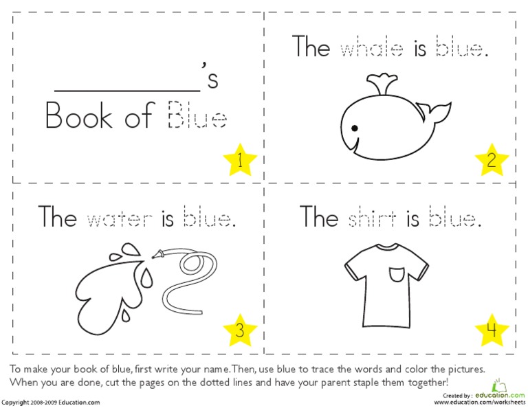 Kindergarten Blue Book Activity | PDF