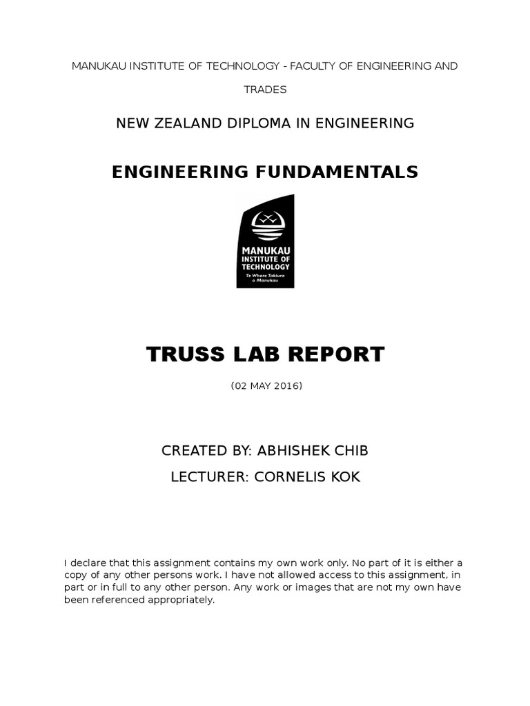 Truss Lab Report | PDF | Truss | Engineering