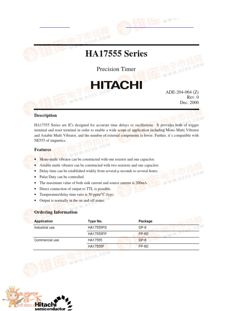 Ic Ha17555 | PDF | Electromagnetism | Electricity