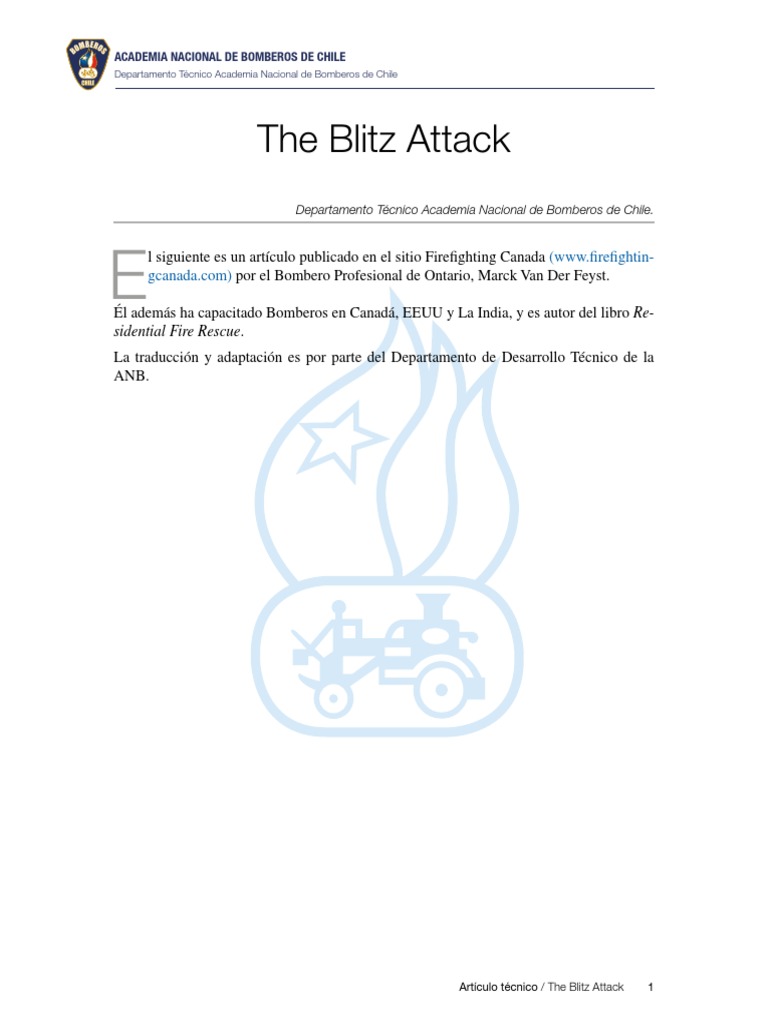 Blitz Attack: Estrategia de Bomberos en Chile | PDF | Bombero | Agua