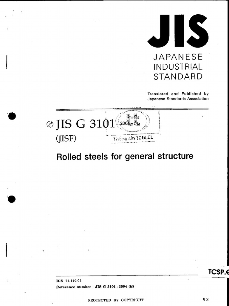 JIS G3101 2004 Structural Steel | PDF