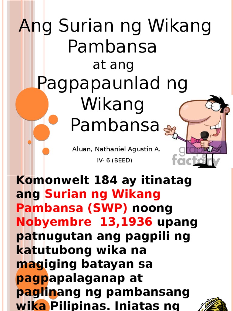 Wikang Pambansa Ng Pilipinas