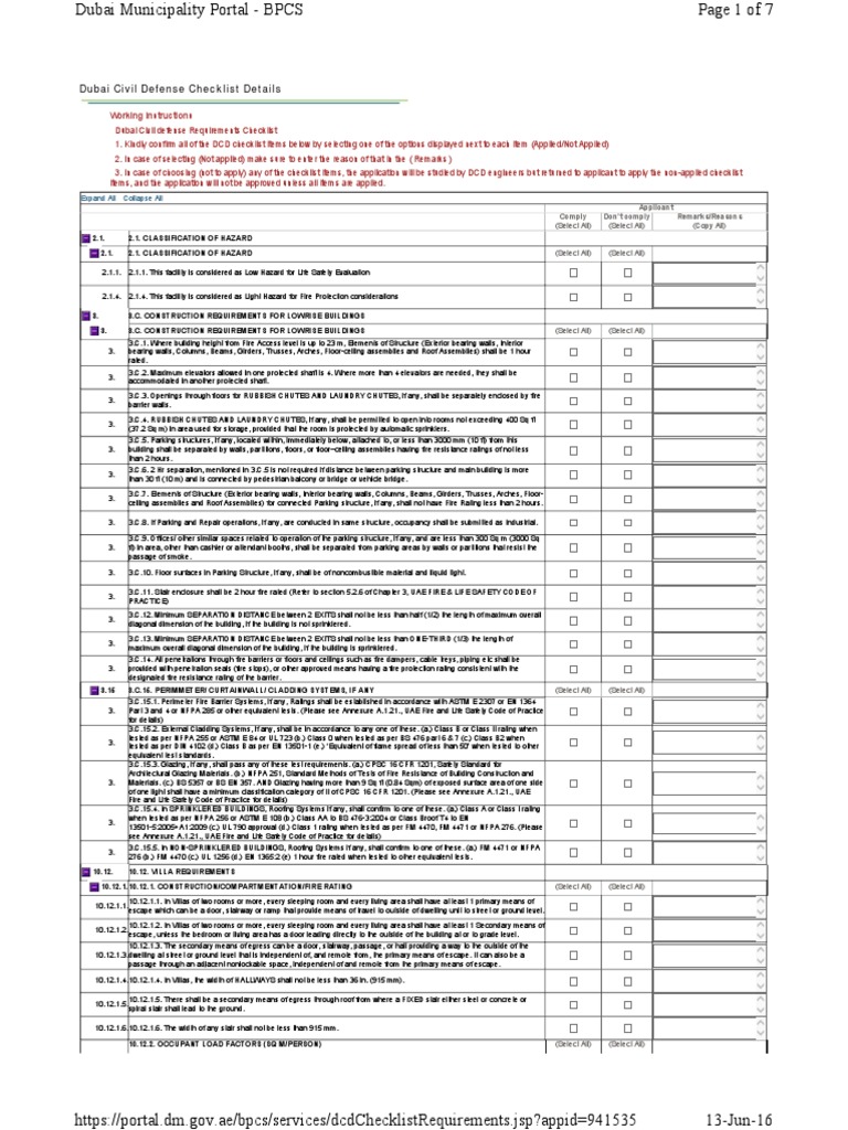 DCD Checklist Requirements | PDF | Fire Sprinkler System | Lighting