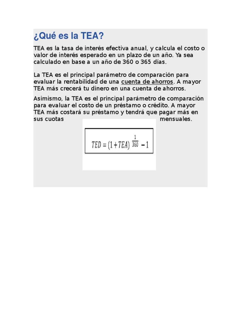 Qué Es La TEA | PDF