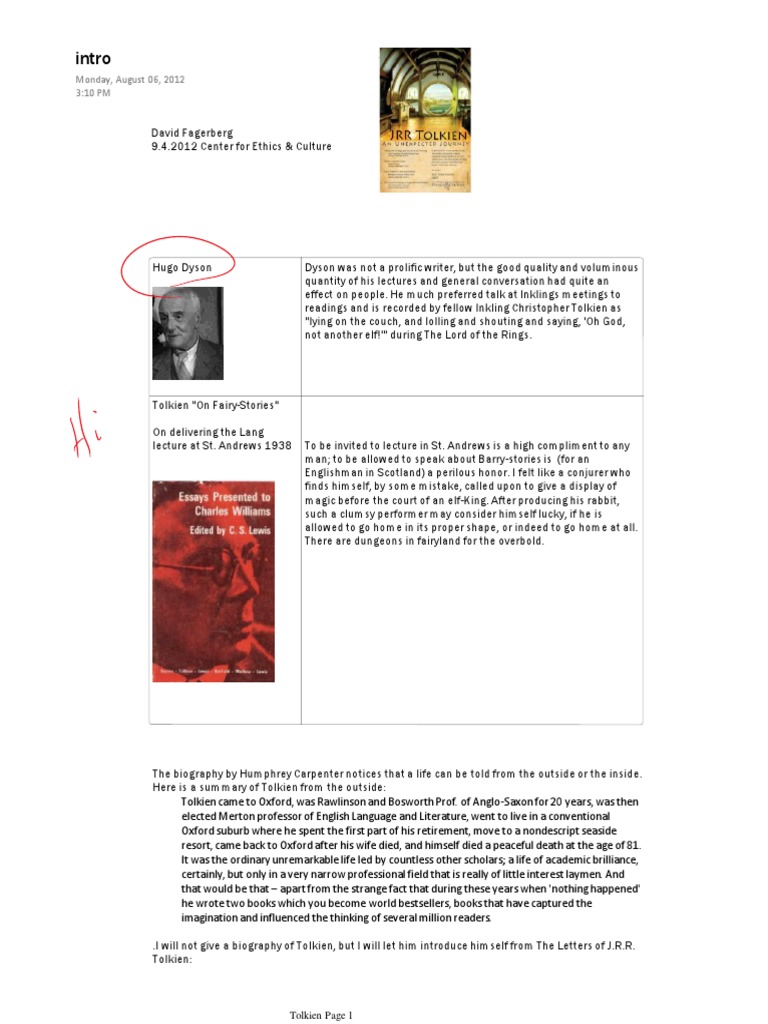 Tolkien and Inklings | PDF | C. S. Lewis | J. R. R. Tolkien