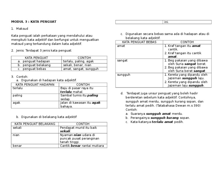 Modul 3 Kata Penguat | PDF