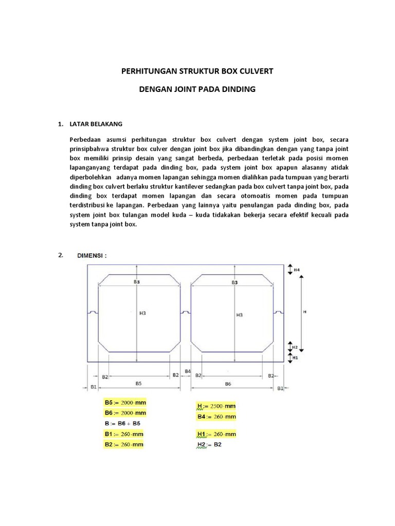 Perhitungan Struktur Box Culvert | PDF | Sains & Matematika | Teknologi & Rekayasa