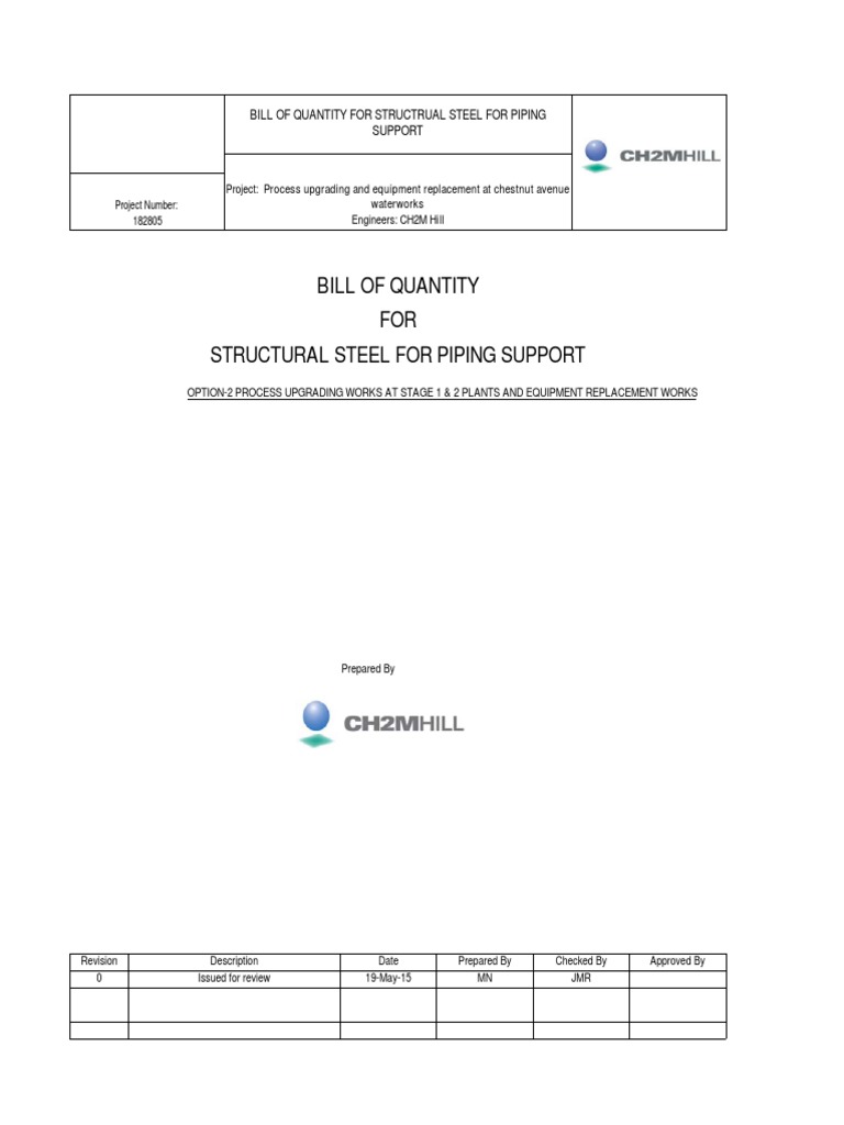 Option-2-Piping Support Structural BOQ | PDF | Structural Steel ...