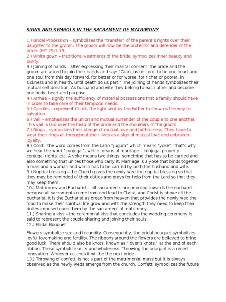 Signs and Symbols in the Sacrament of Matrimony | Bride | Wedding