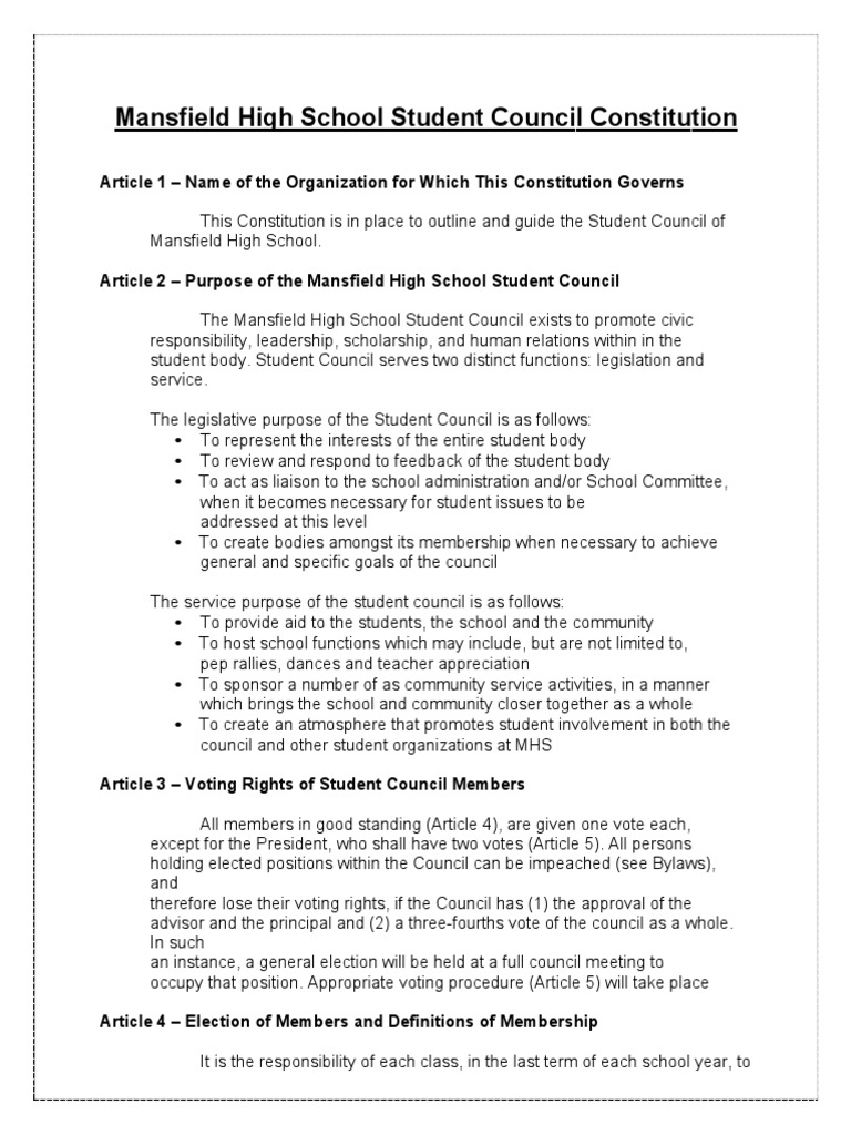 Student Council Constitution | PDF | Ratification | Constitutional ...