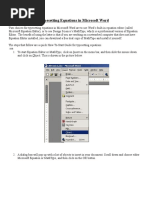 Using Microsoft Equation Editor in Word | PDF | Bracket | Microsoft Word