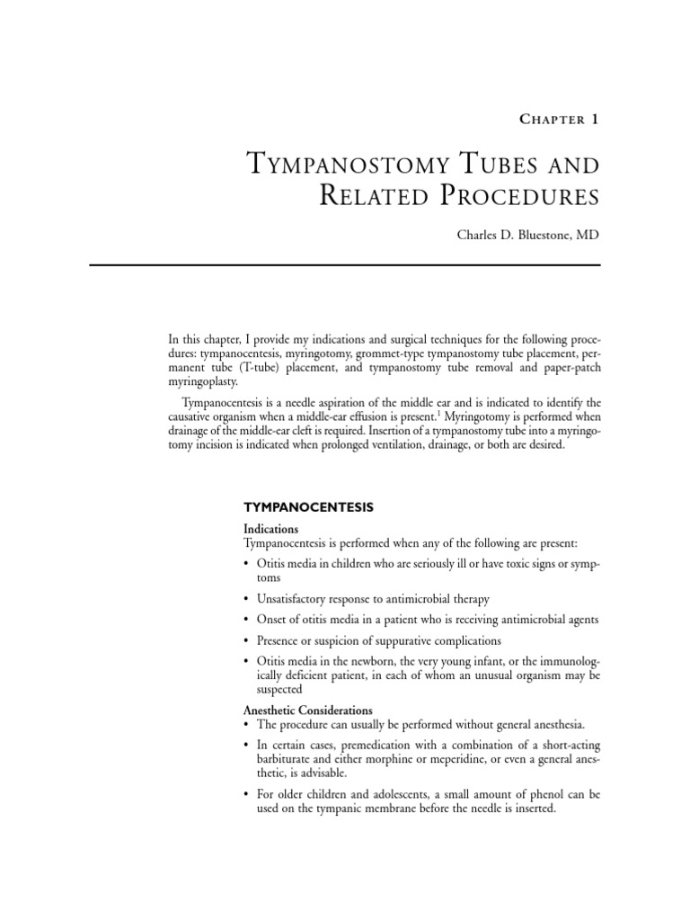 Tympanostomy Tubes | PDF