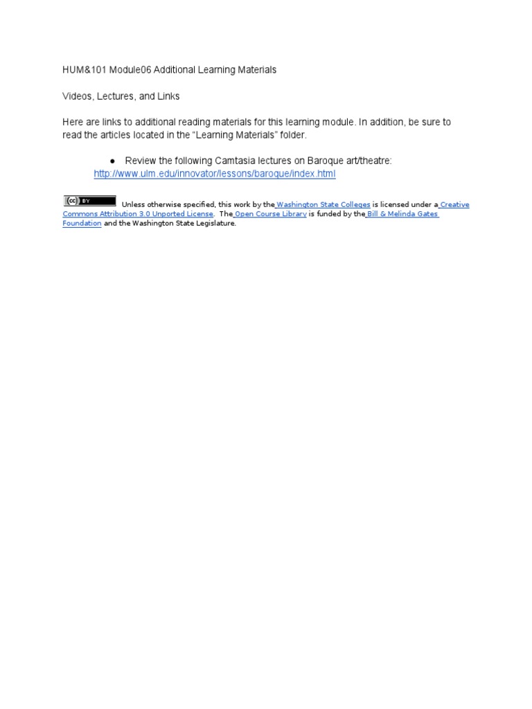 Hum 101 Module 06 Additional Learning Materials | PDF