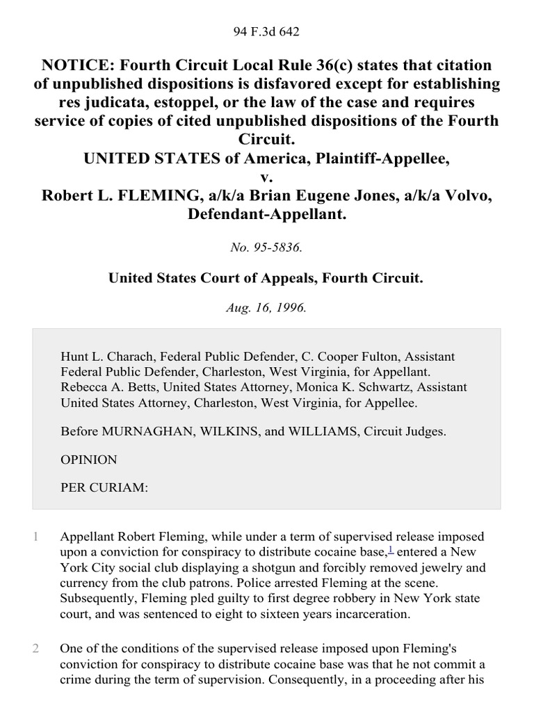 United States v. Robert L. Fleming, A/K/A Brian Eugene Jones, A/K/A ...