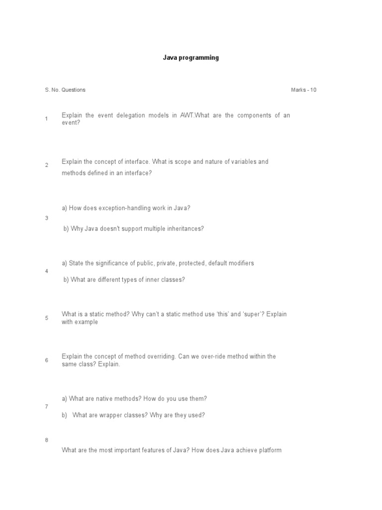 Java Programming | Download Free PDF | Java (Programming Language) | Inheritance (Object ...