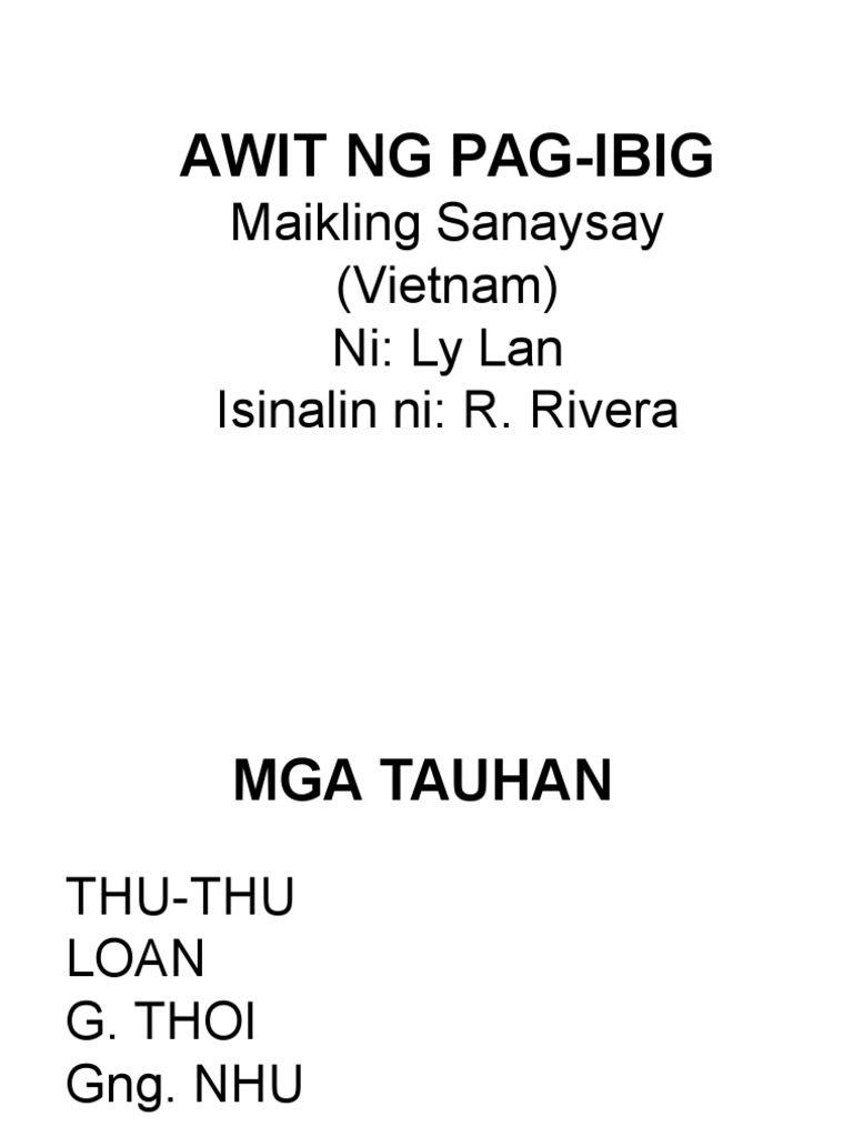 Awit NG Pag-Ibig | PDF