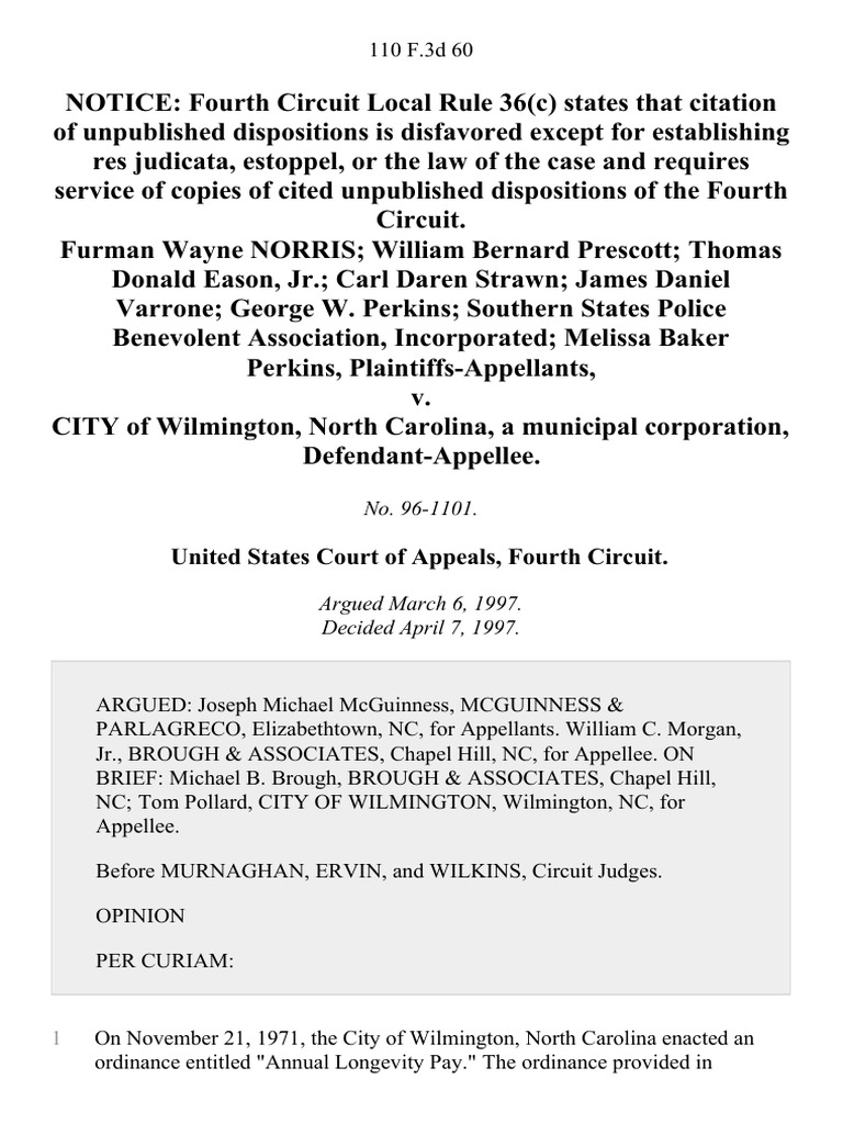 Furman Wayne Norris William Bernard Prescott Thomas Donald Eason, Jr ...