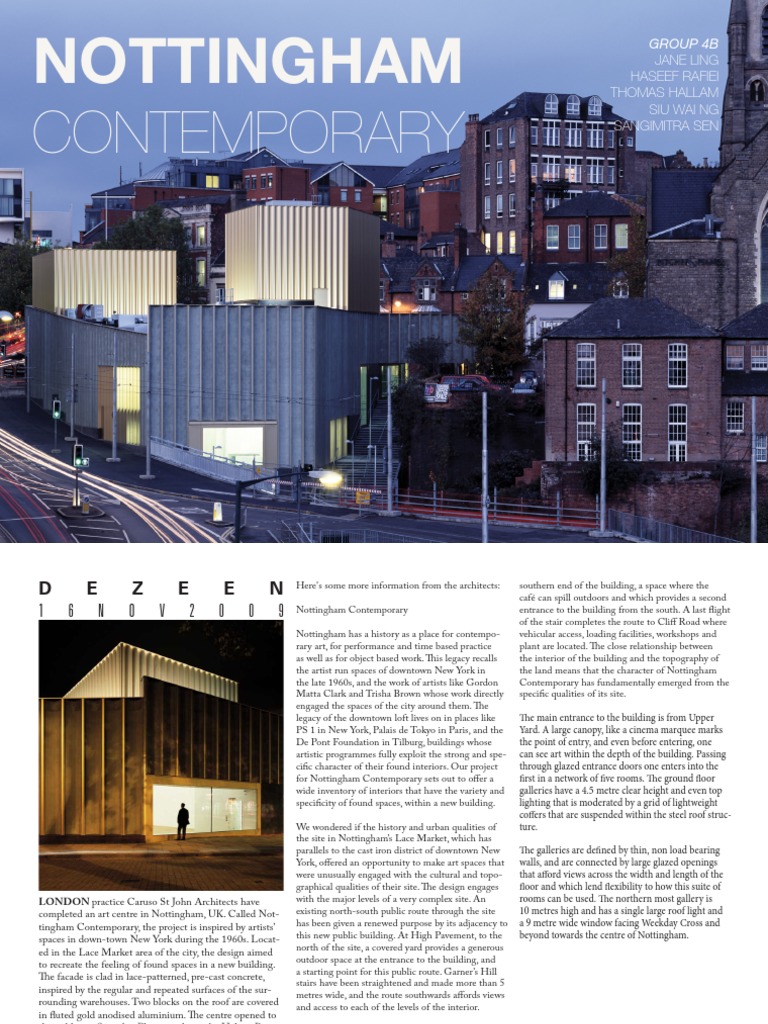 Nottingham Contemporary Information | PDF | Hvac | Efficient Energy Use