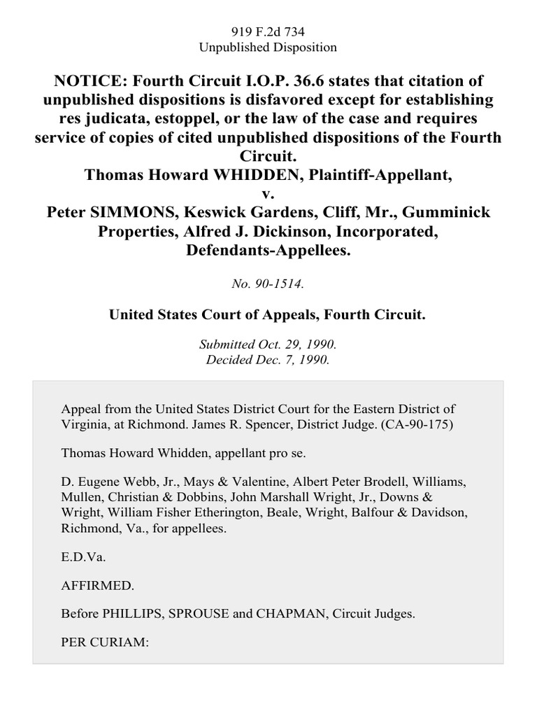 United States Court of Appeals, Fourth Circuit | PDF | Law