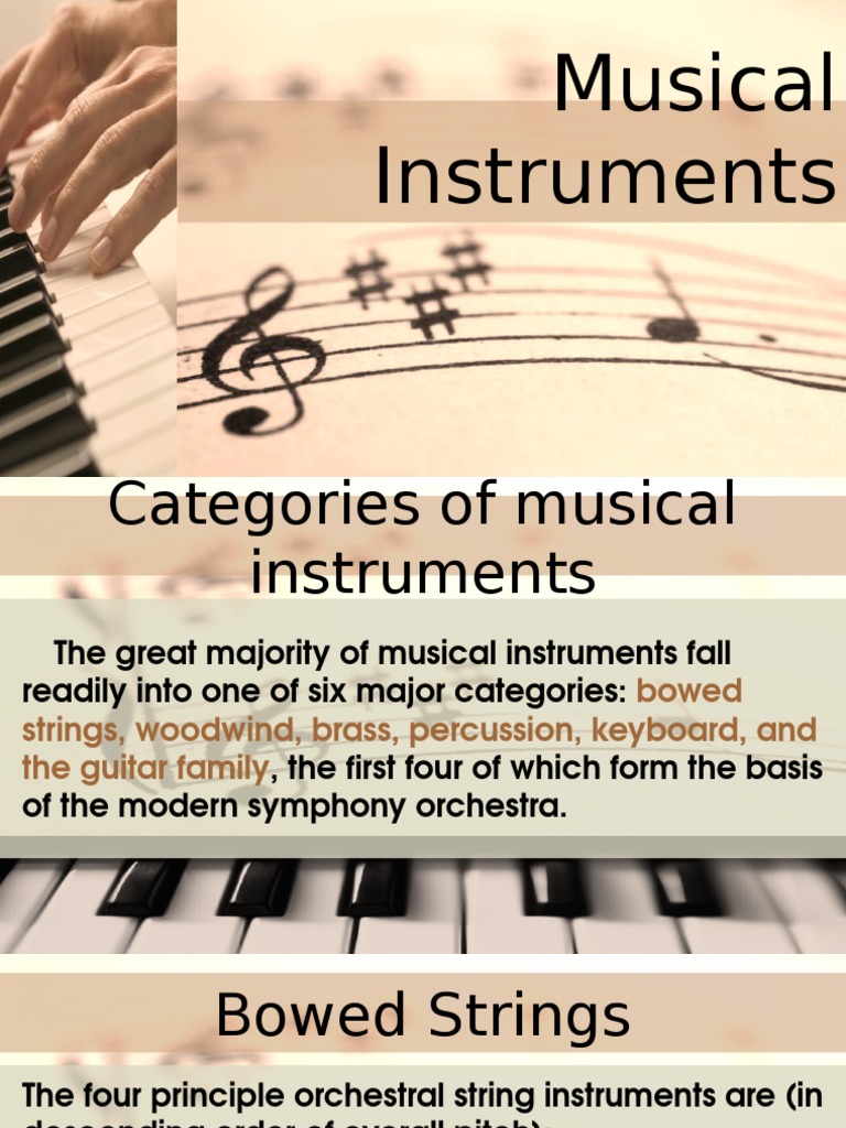 Lesson 6 - Musical Intruments | PDF | String Instruments | Musical ...