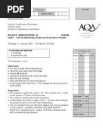 Final Model Quesiton Paper PBA Physics HSSC-II | PDF | Electrical ...