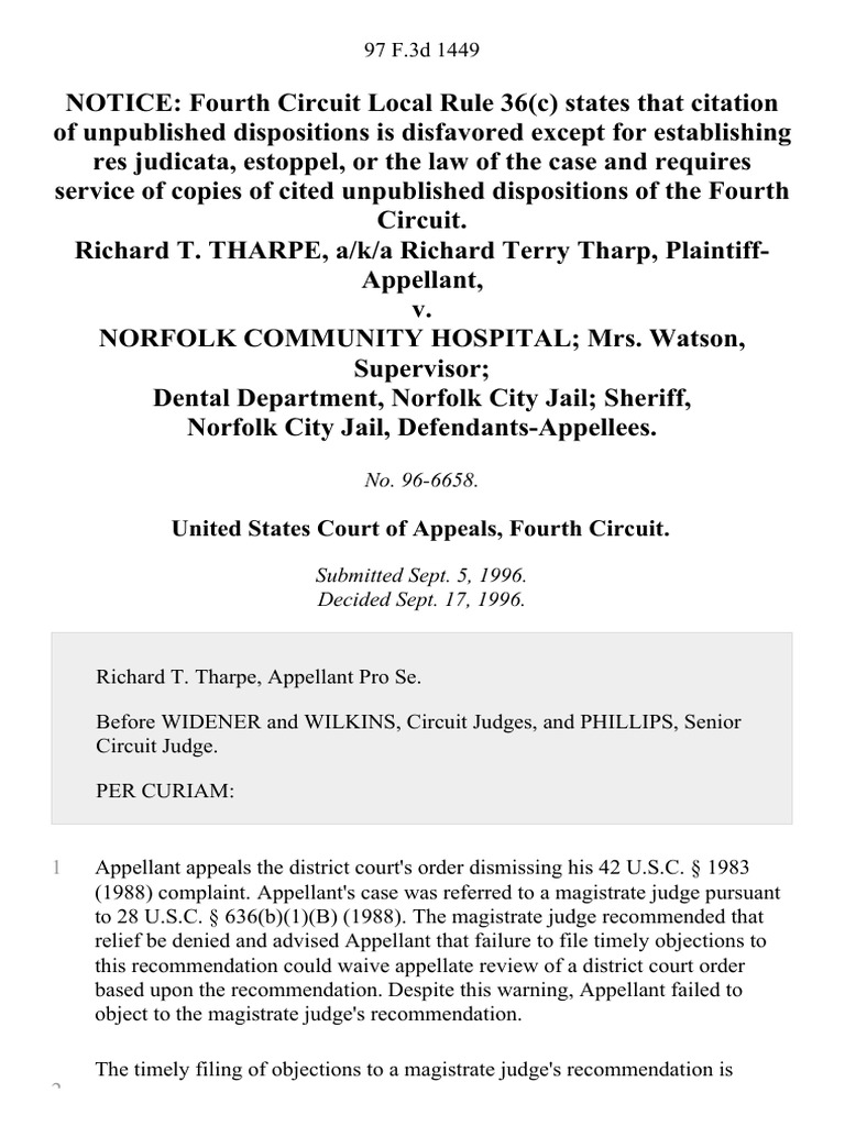 United States Court of Appeals, Fourth Circuit | PDF